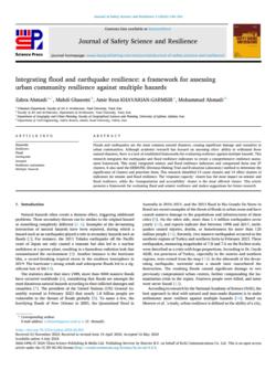 Integrating flood and earthquake resilience: a framework for assessing urban community ...