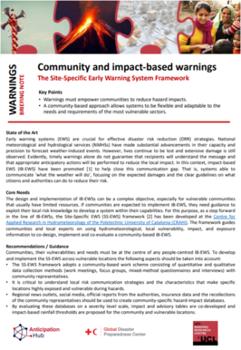 Community and impact-based warnings: the site-specific early warning ...